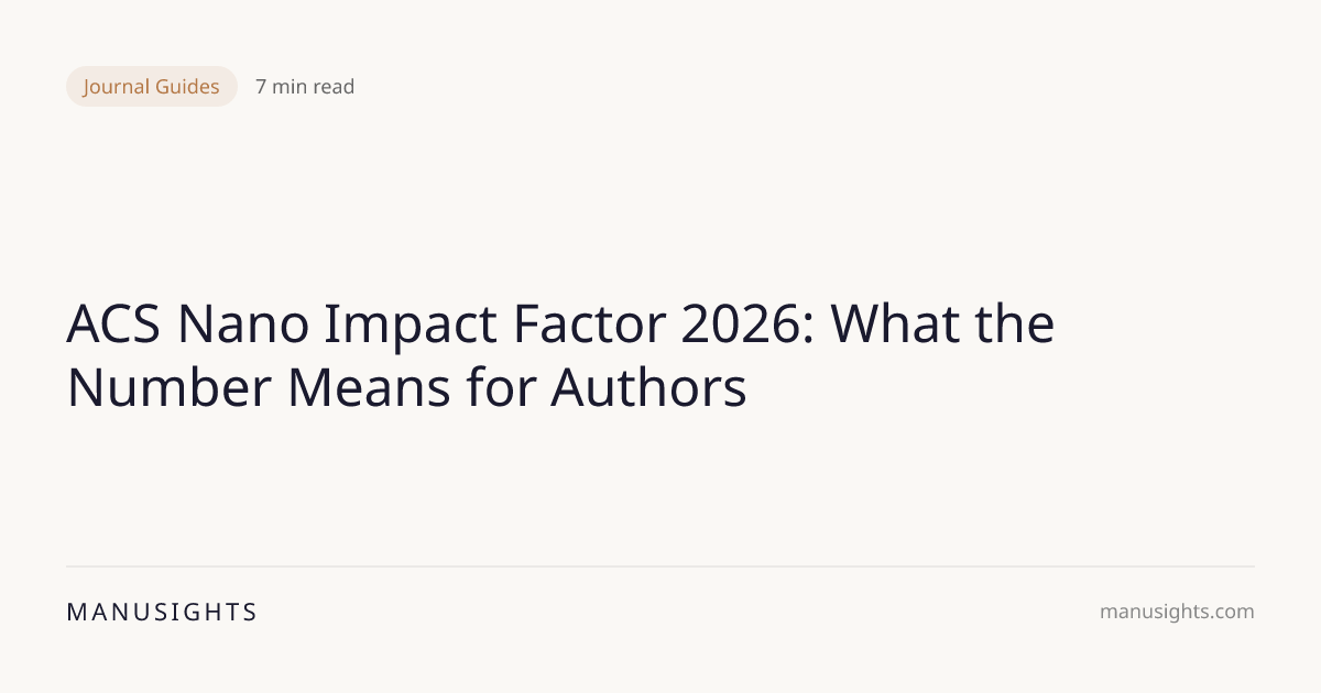 ACS Nano Impact Factor 2026: 16.0 - Fit Check