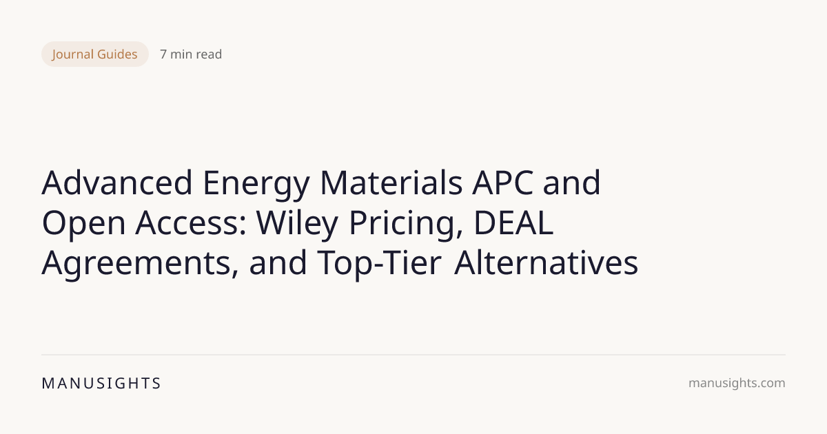 Adv Energy Mater APC (2026): Fees and OA Options