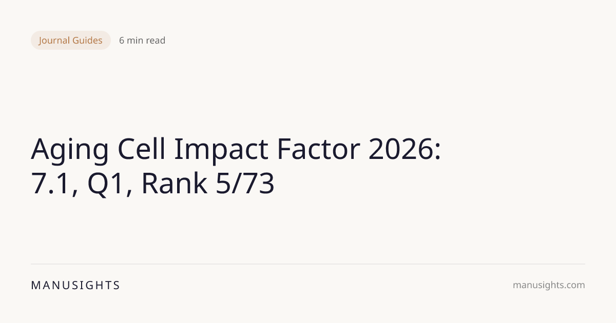 Aging Cell Impact Factor 2026: 7.1