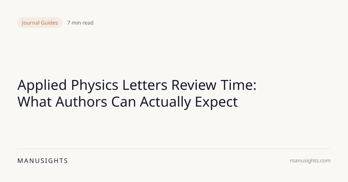 Applied Physics Letters Review Time