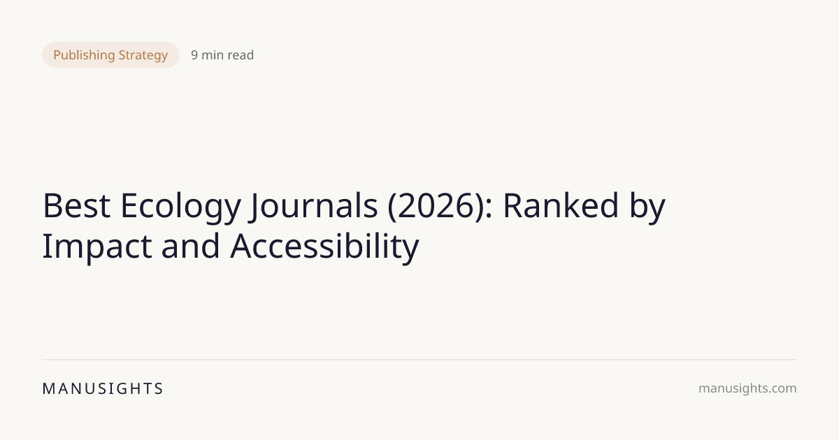 Best Ecology Journals (2026)