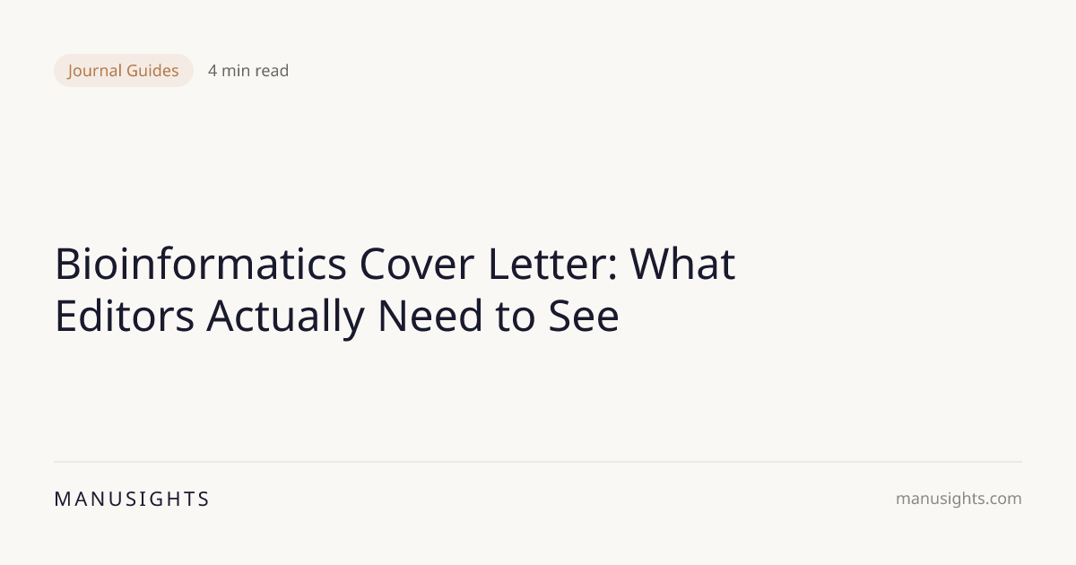 Bioinformatics Cover Letter