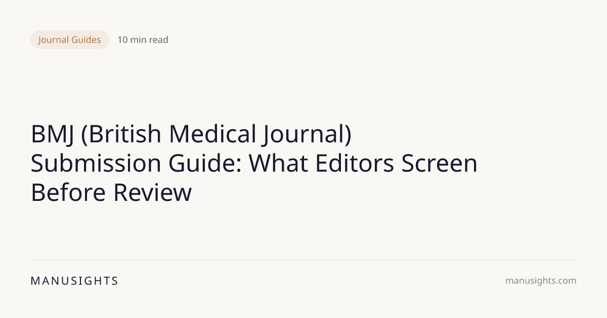 BMJ (British Medical Journal) Submission Guide