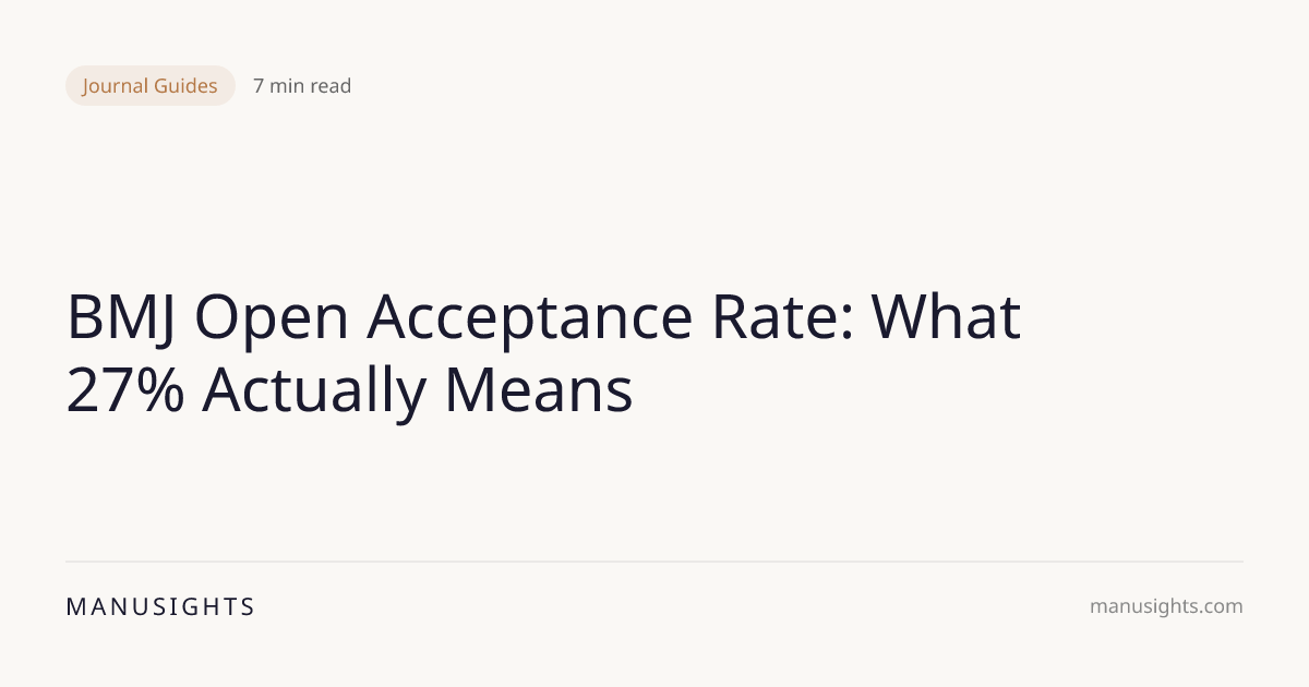 BMJ Open Acceptance Rate 2026: 27% and Fit
