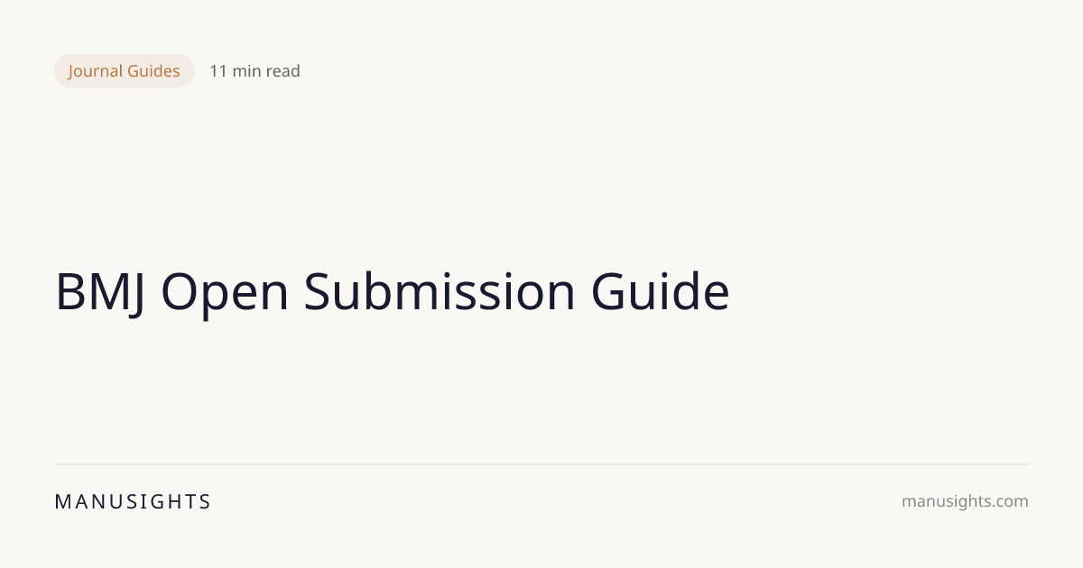 BMJ Open Submission Guide (2026)