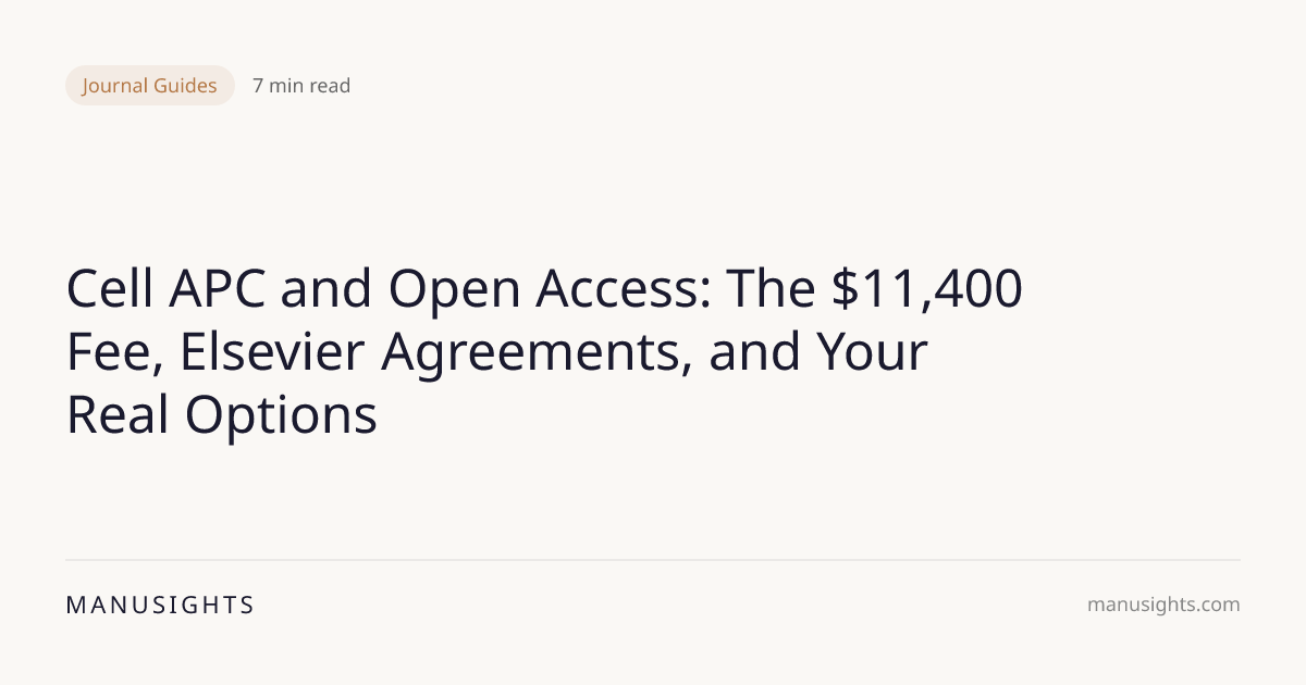 Cell APC (2026): Publication Fees and Open Access Options