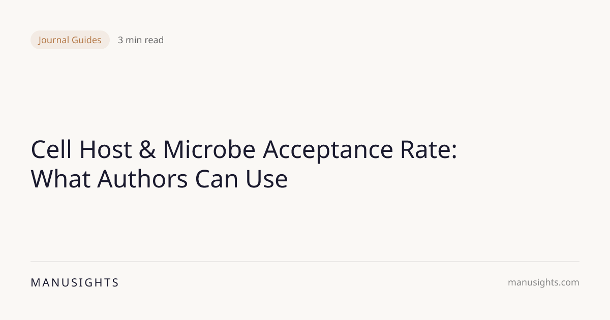 Cell Host & Microbe Acceptance Rate