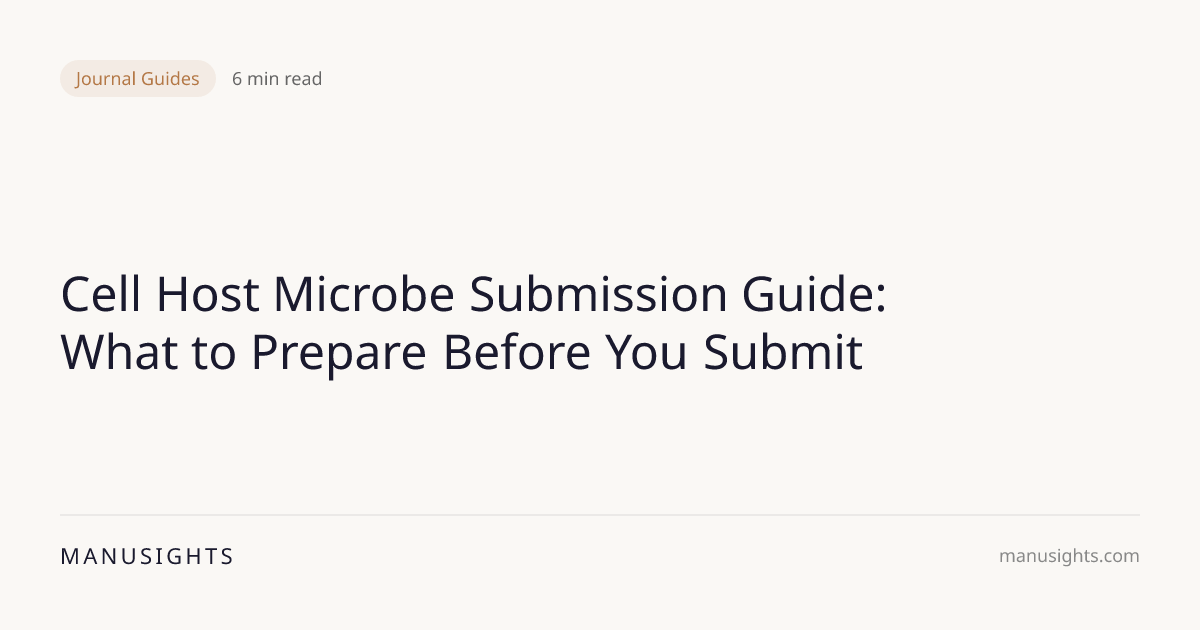 Cell Host & Microbe Submission Guide (2026)