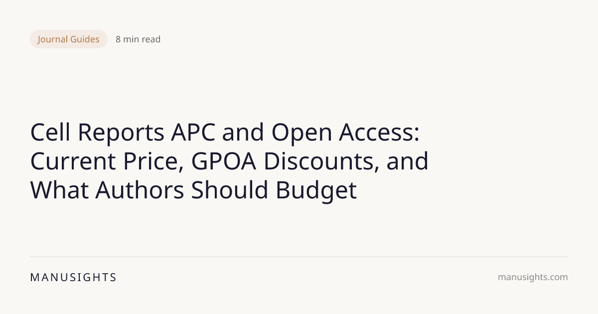 Cell Reports APC 2026: USD 5,790 and OA guide