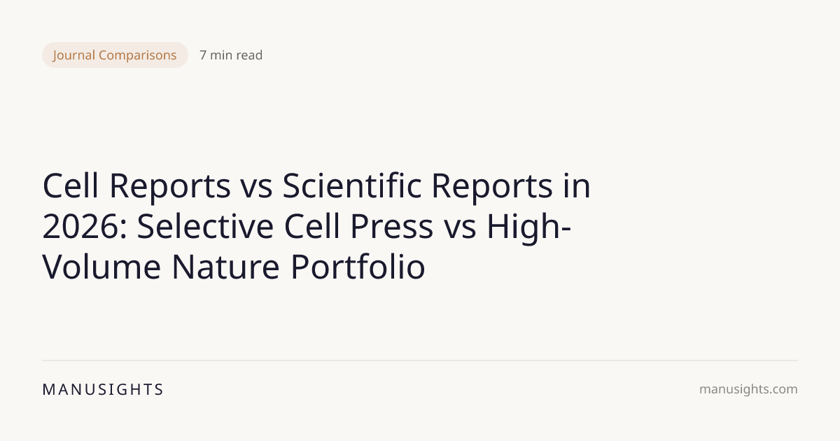Cell Reports vs Scientific Reports (2026)