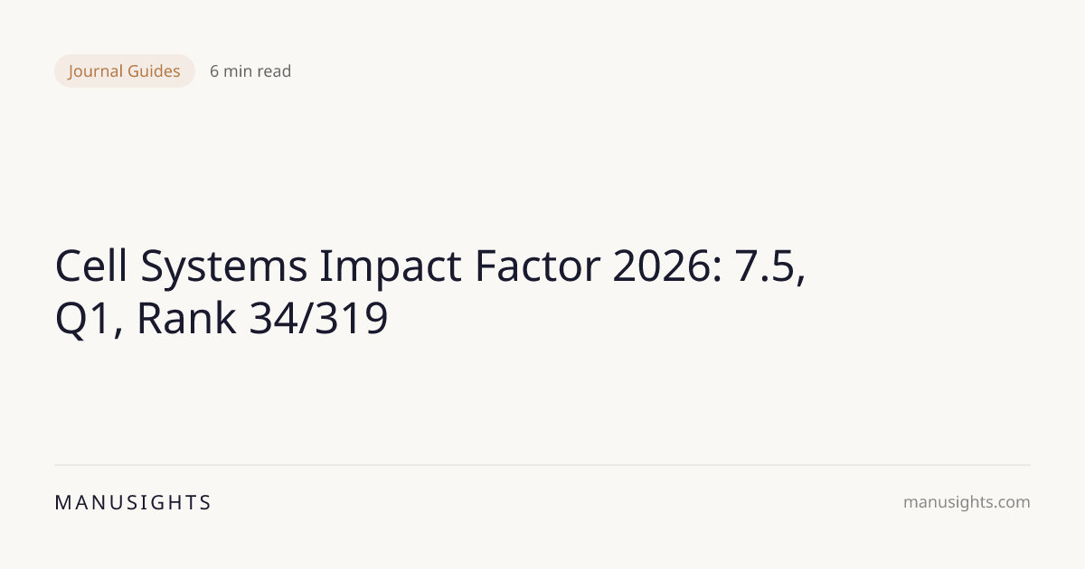 Cell Systems Impact Factor 2026: 7.7