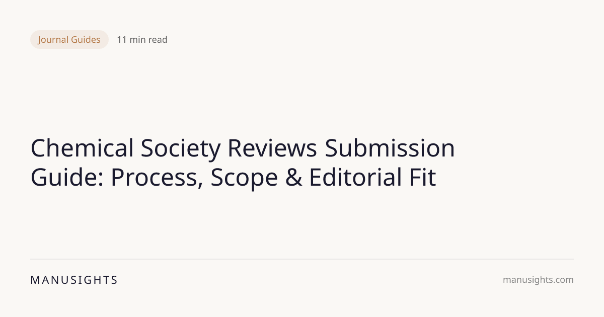 Chemical Society Reviews Submission Guide (2026)
