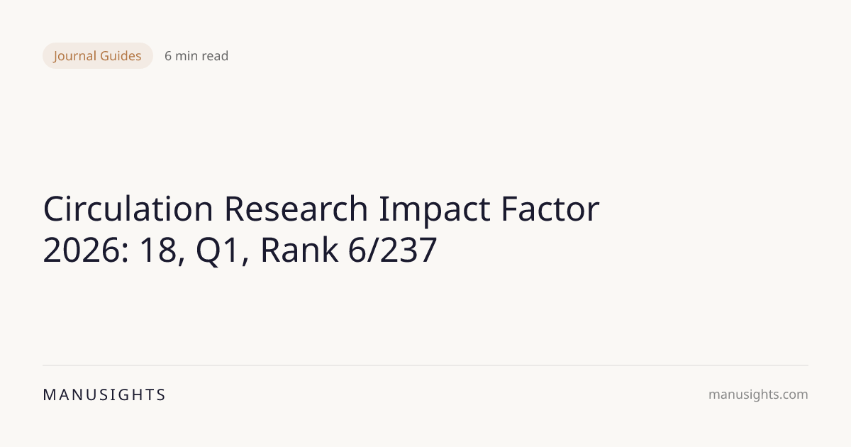 Circulation Research Impact Factor 2026: 16.2