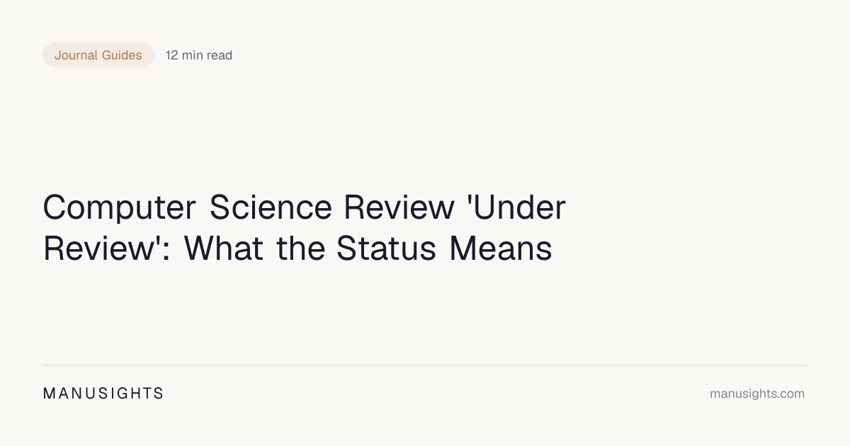 Computer Science Review Under Review Status