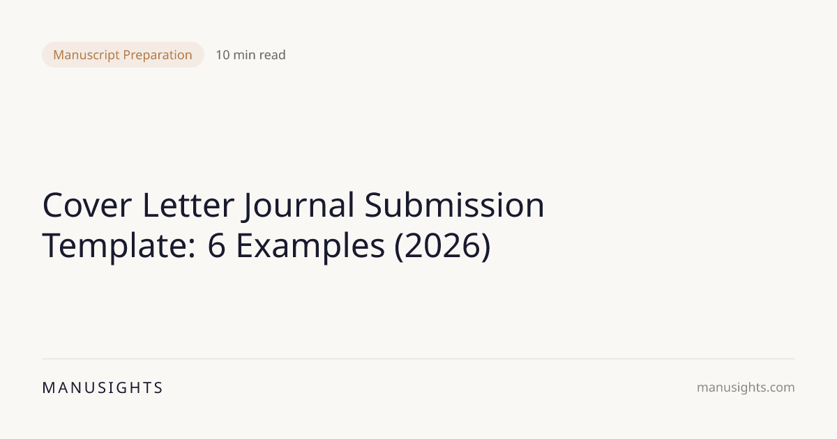 Journal Cover Letter: 5 Ready-to-Use Templates