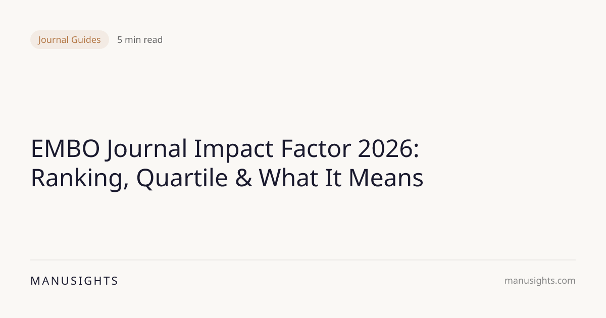 EMBO Journal Impact Factor 2026: 8.3, Q1