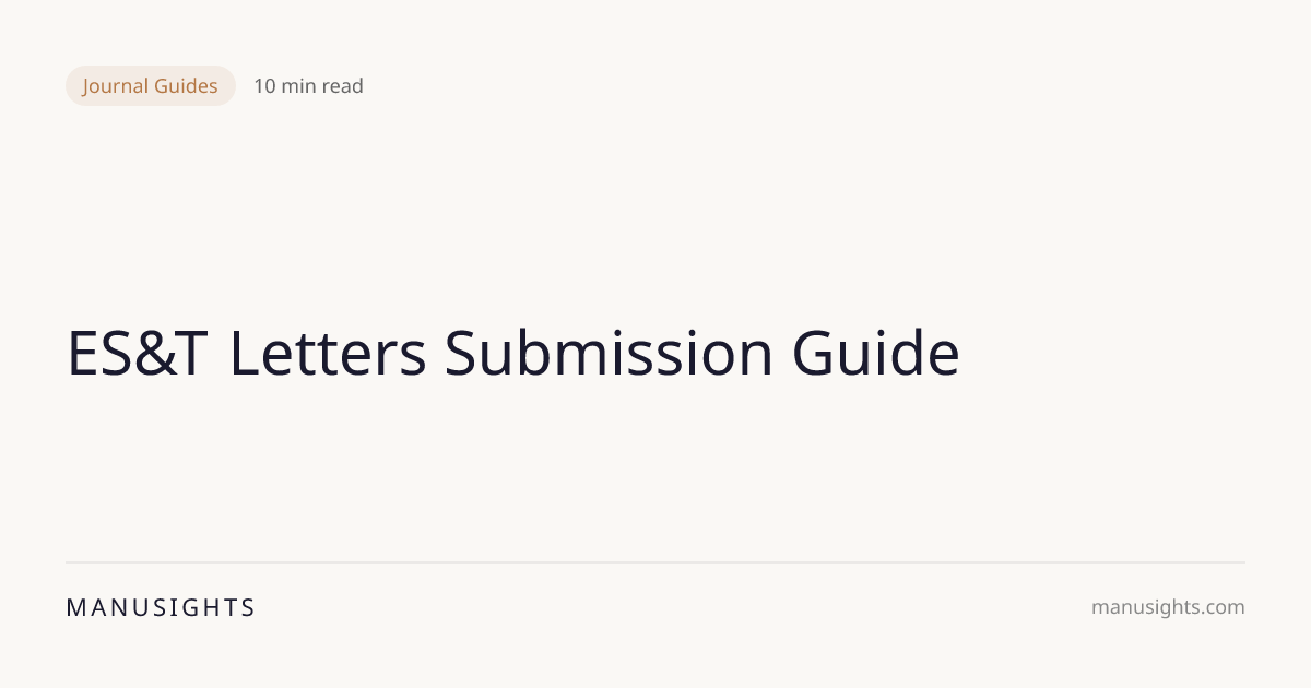 Environmental Science and Technology Letters Guide