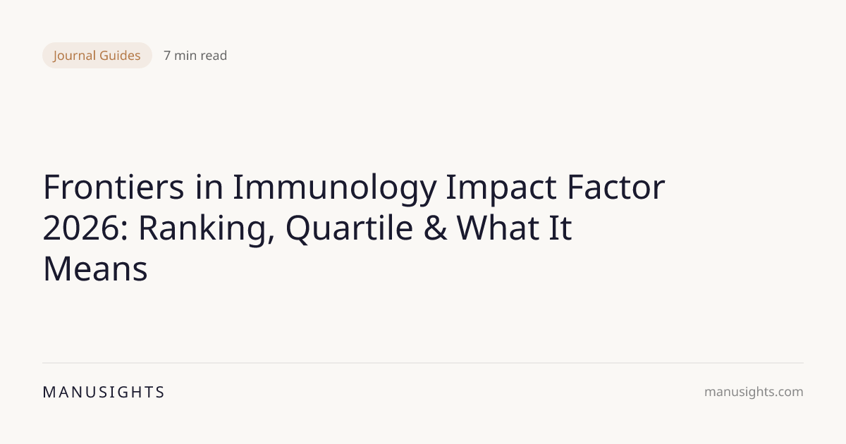 Frontiers in Immunology Impact Factor 2026: 5.9, Q1