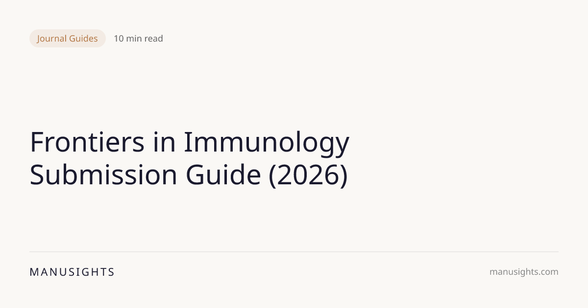 Frontiers in Immunology Submission Guide (2026)