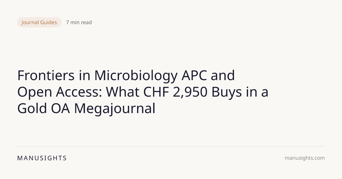 Frontiers in Microbiology APC (2026): Fees & OA