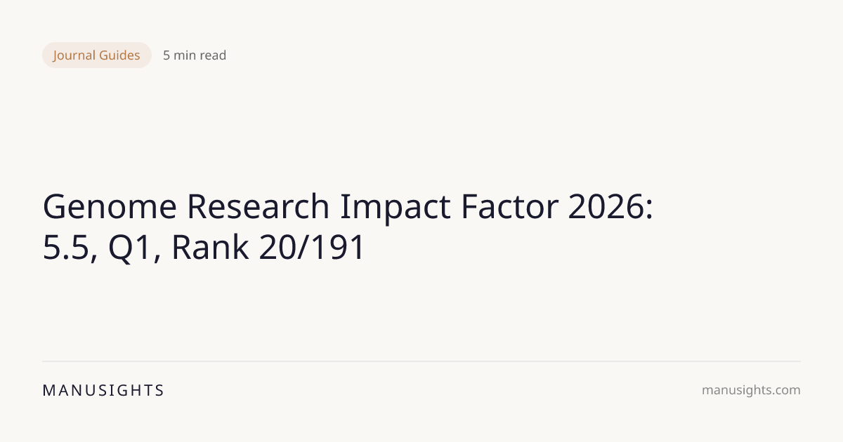 Genome Research Impact Factor 2026: 5.5, Q1