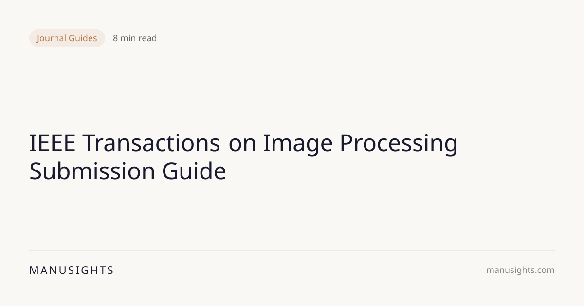 IEEE TIP Submission Guide (2026)