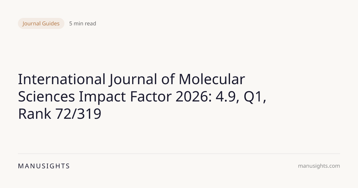 IJMS Impact Factor 2026: 4.9, Q1