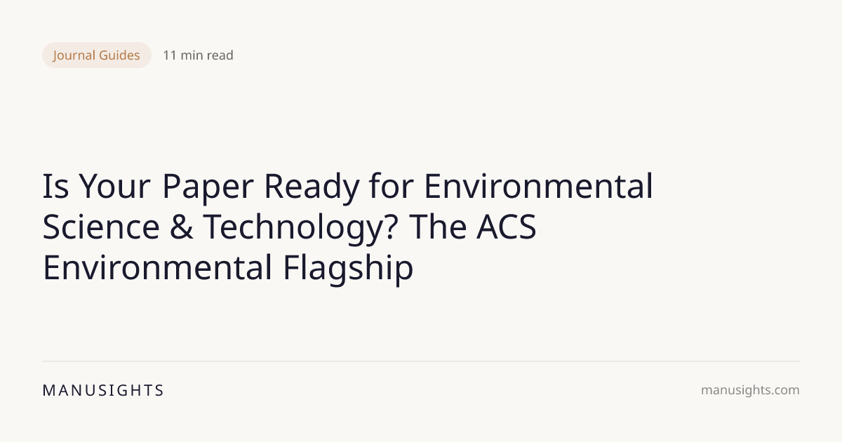 Is My Paper Ready for ES&T? Checklist (2026)