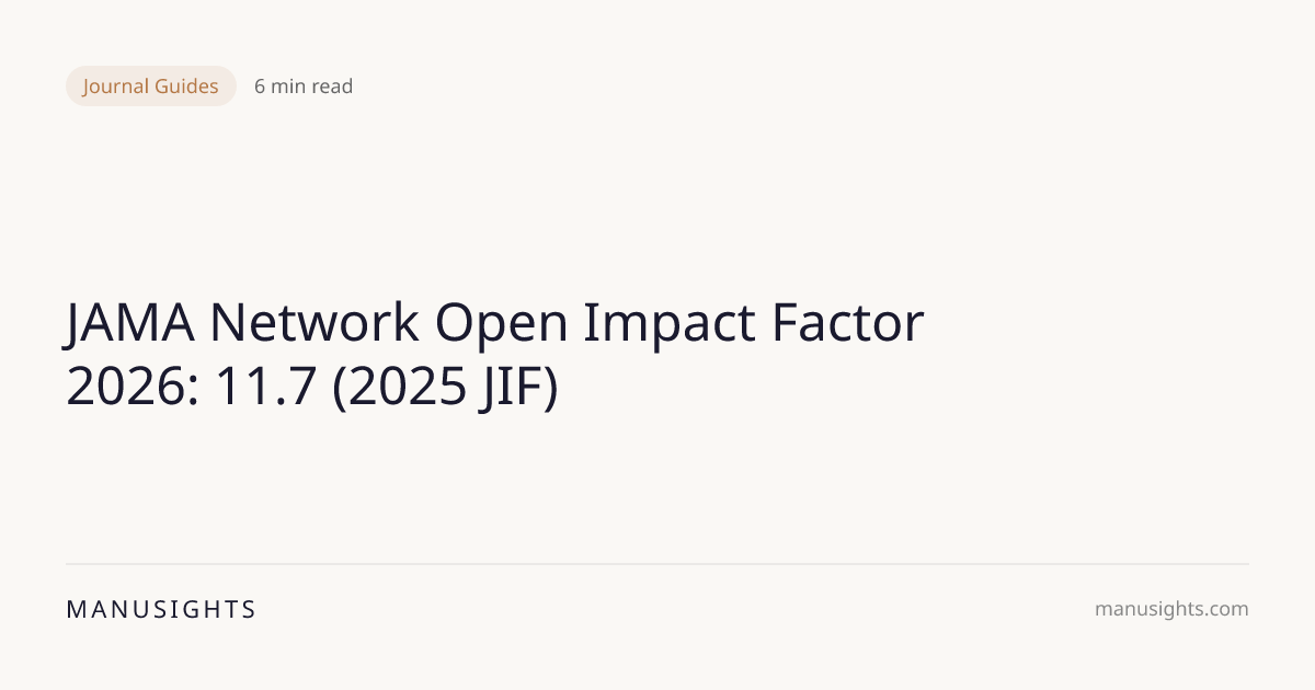 JAMA Network Open Impact Factor 2026: 11.7