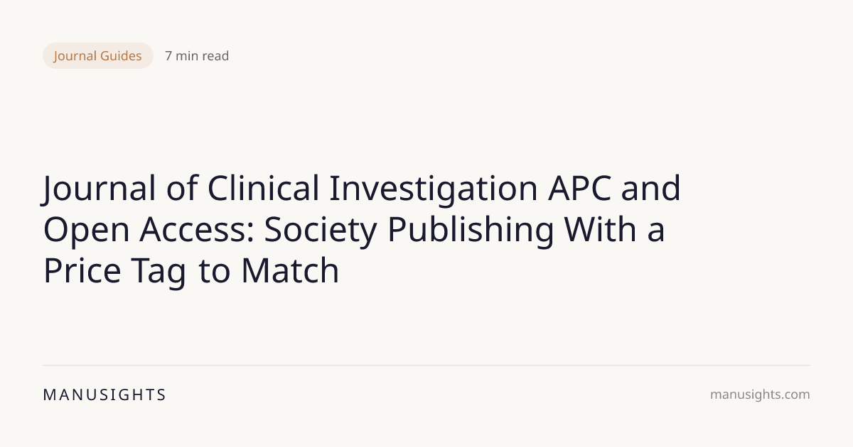 JCI APC (2026): Open Access Fees and Publication Costs