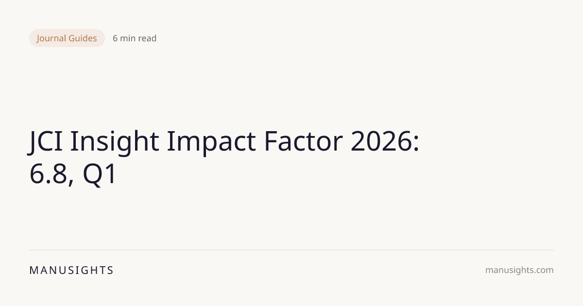 JCI Insight Impact Factor 2026: Full Guide and Context