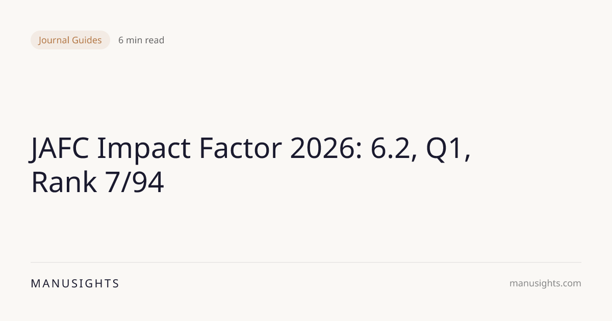 JAFC Impact Factor 2026: 6.2