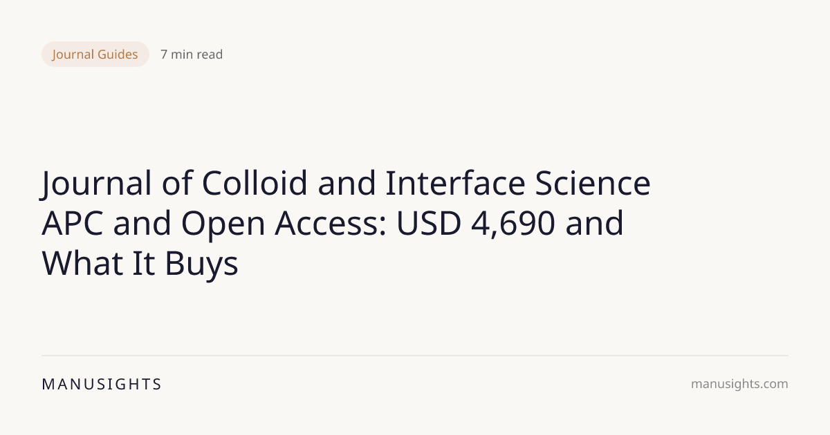 Journal of Colloid and Interface Science APC 2026