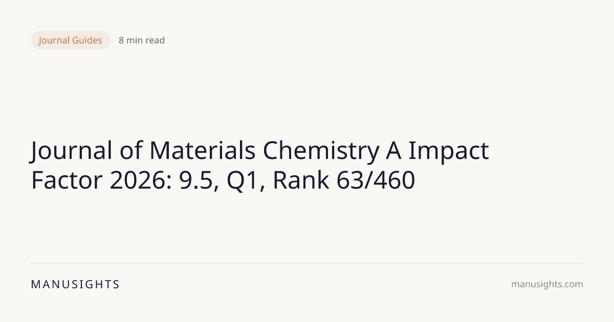 Journal of Materials Chemistry A Impact Factor 2026: 9.5
