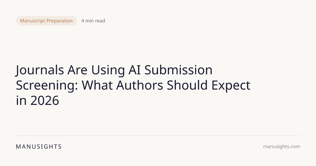 Journals Using AI Submission Screening (2026)