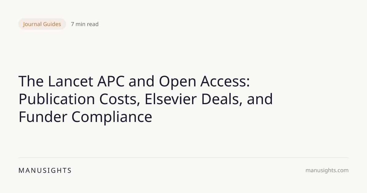 Lancet APC (2026): Publication Fees and Open Access Options