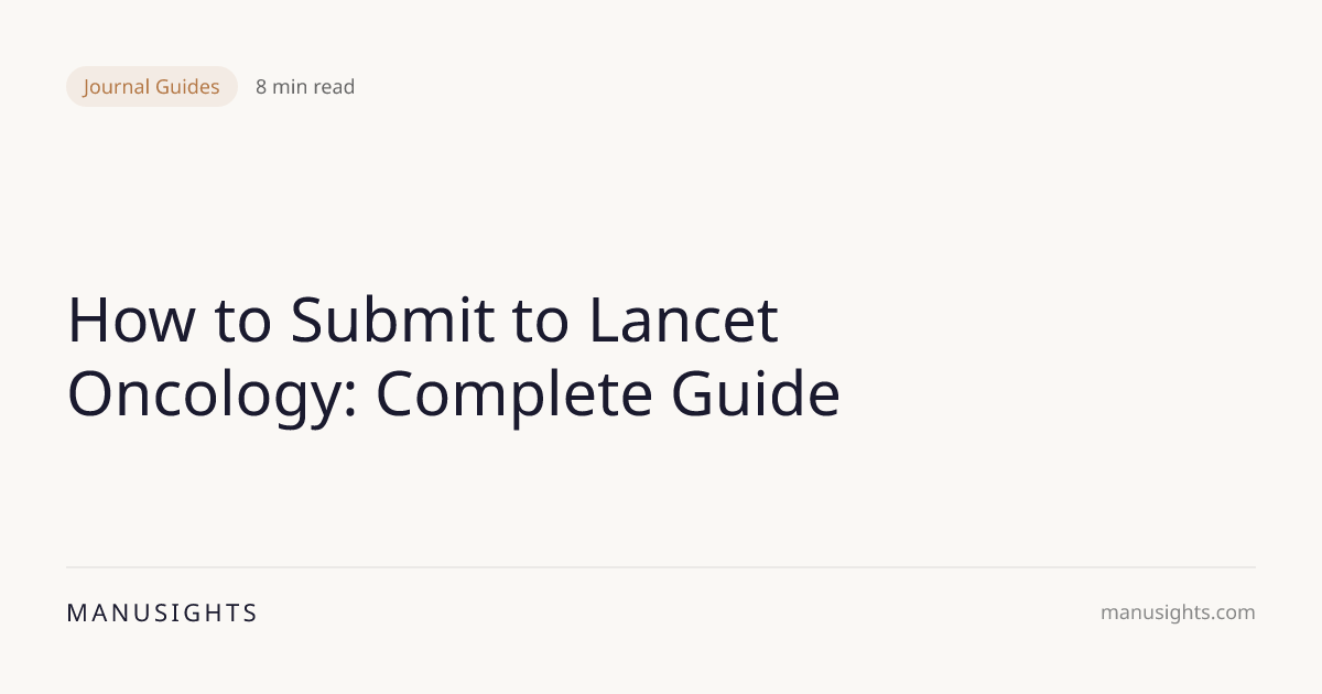Lancet Oncology Submission Guide (2026)
