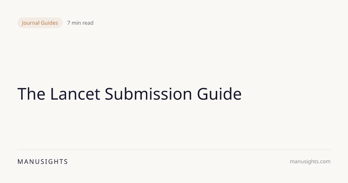 Lancet Submission Guide (2026)
