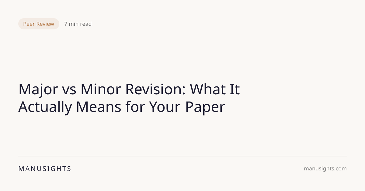 Major vs Minor Revision: What Editors Expect from You