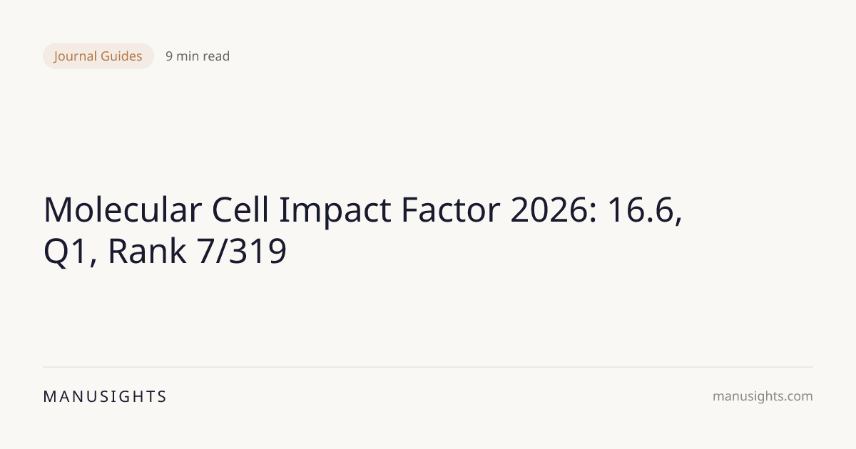 Molecular Cell Impact Factor 2026: 16.6, Q1