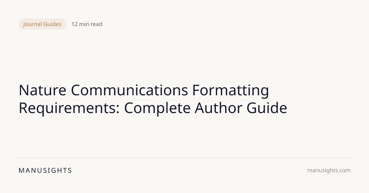Nature Communications Formatting Guide (2026)