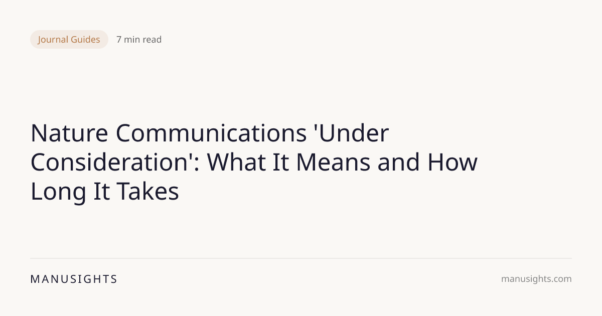 Nature Communications Under Consideration: Explained