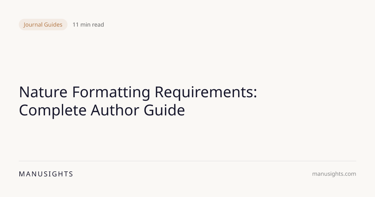 Nature Formatting (2026): Word Limits and Guidelines