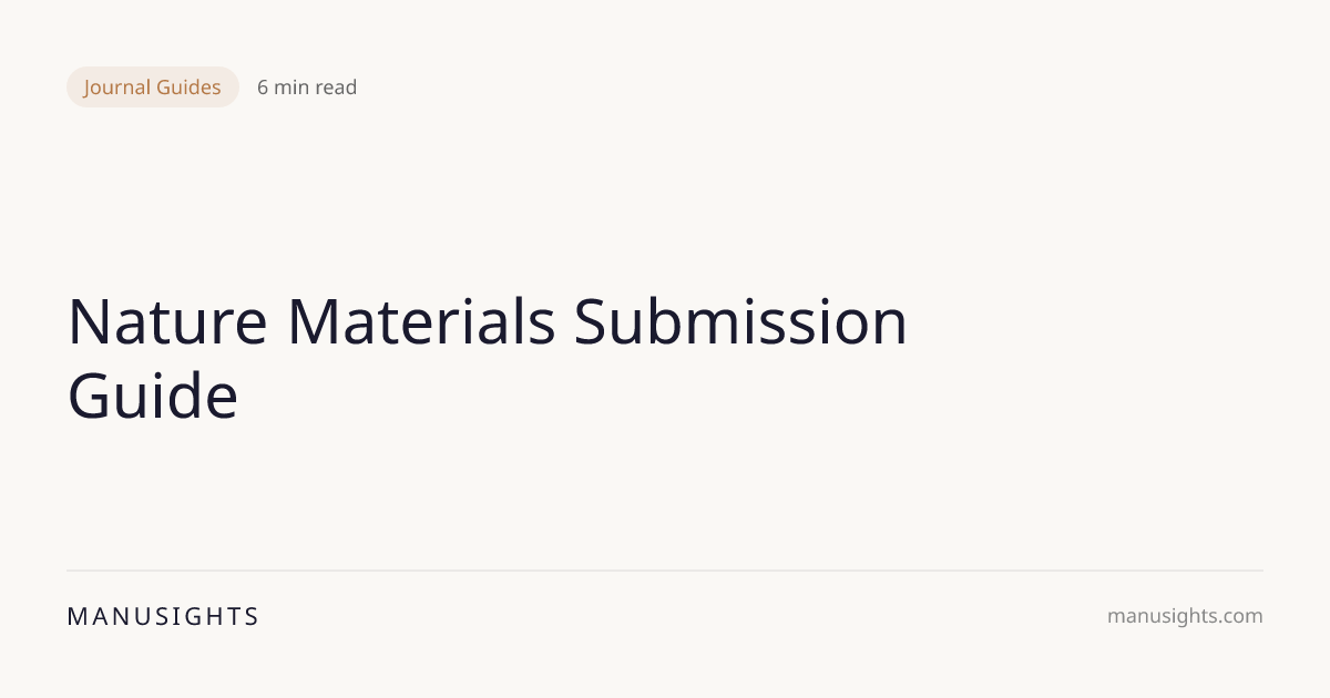 Nature Materials Submission Guide (2026)