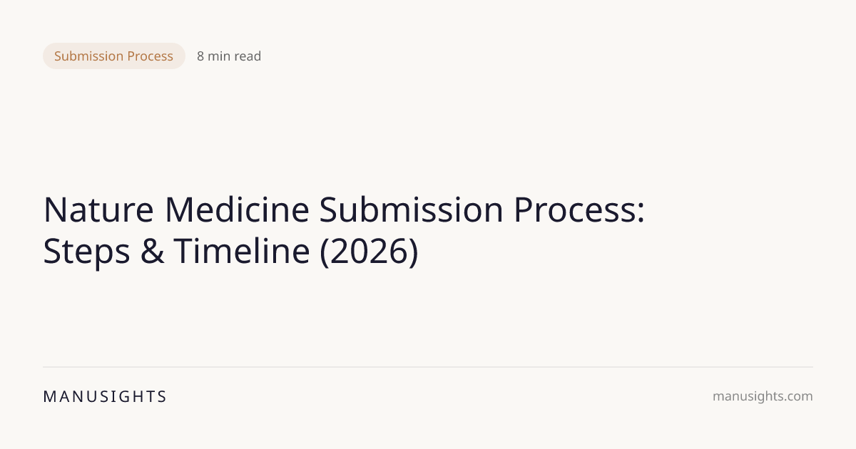 Nature Medicine Submission Process: Steps & Timeline (2026)