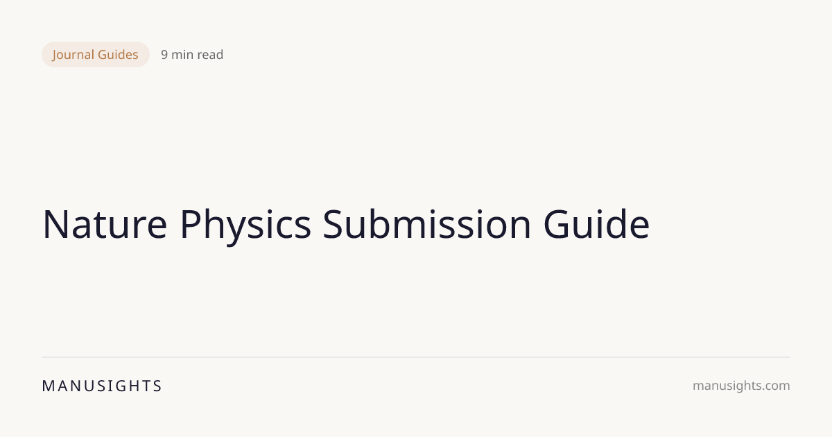 Nature Physics Submission Guide