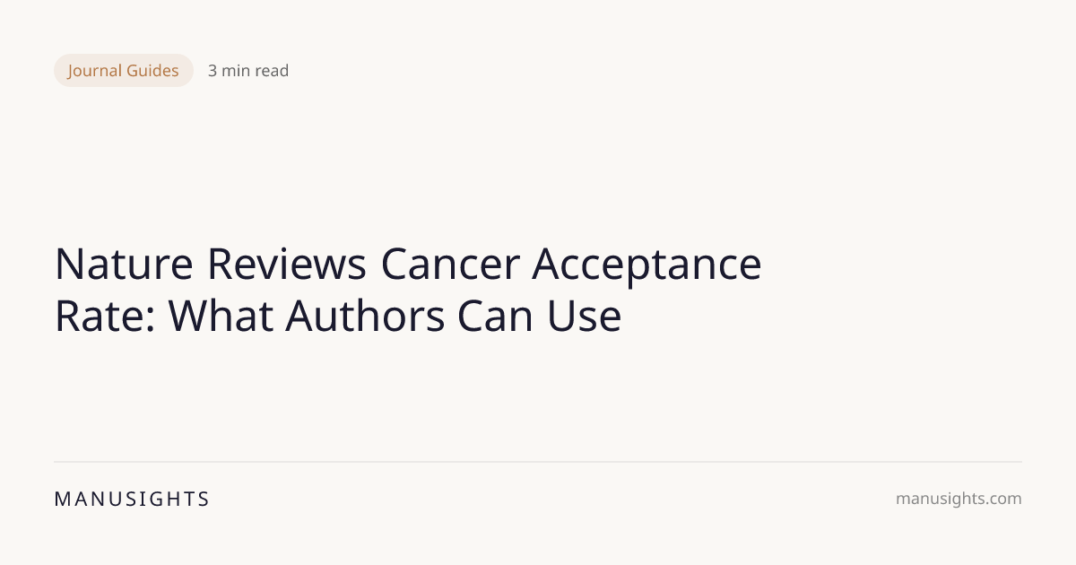 Nature Reviews Cancer Acceptance Rate