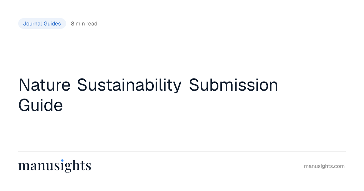 Nature Sustainability Submission Guide 2026