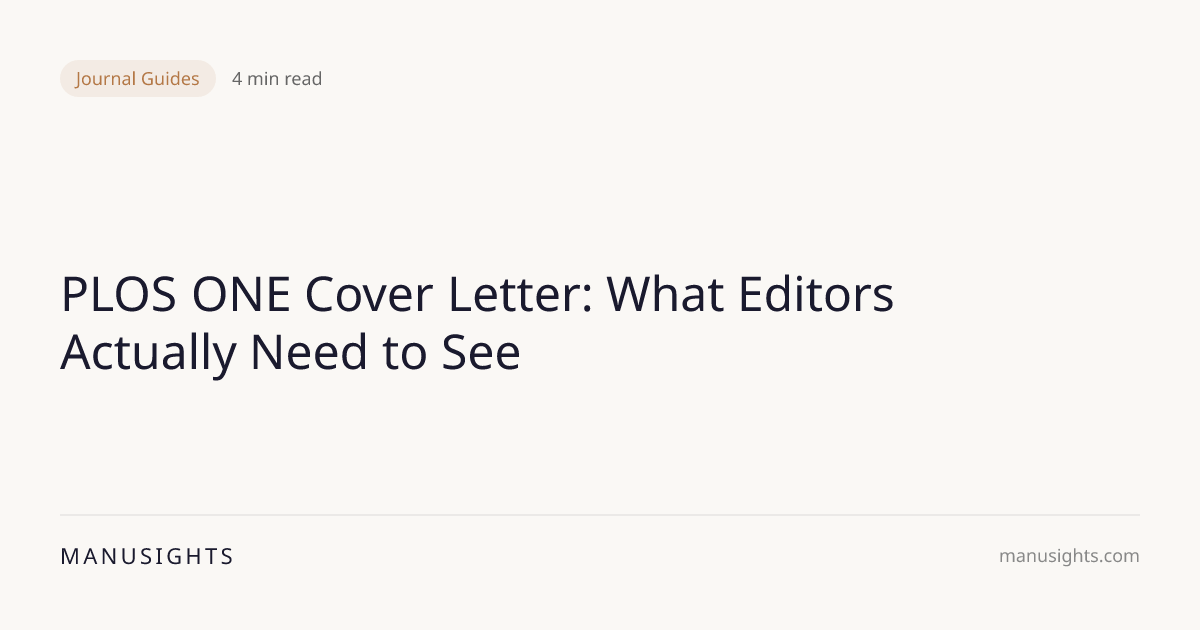 PLOS ONE Cover Letter