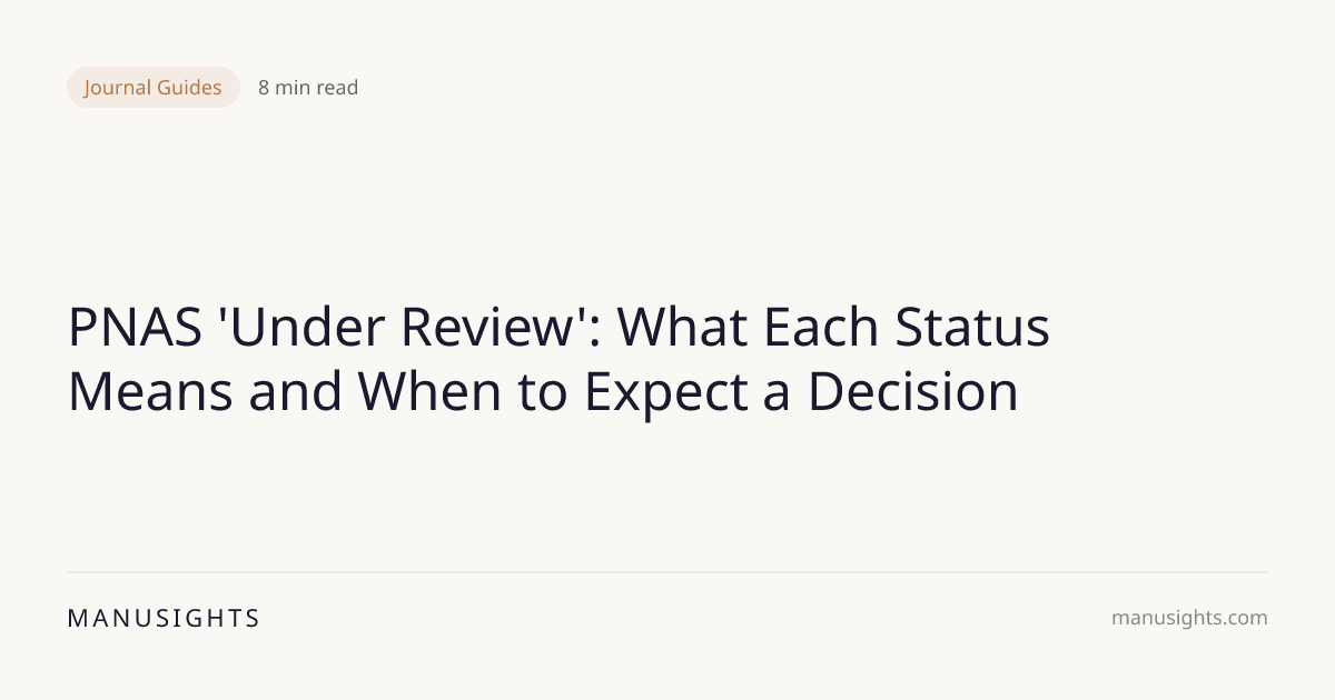 PNAS Under Review: Status Meanings (2026)